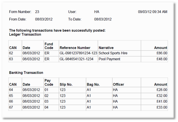 eReturns > Transaction Posting